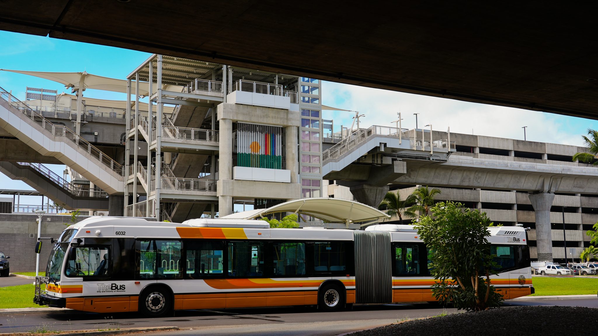 The Bus and Skyline | Daniel K. Inouye International Airport